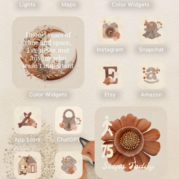 Aesthetic Cottagecore Ios App Icons iPhone Theme Wallpapers and Widgets ...