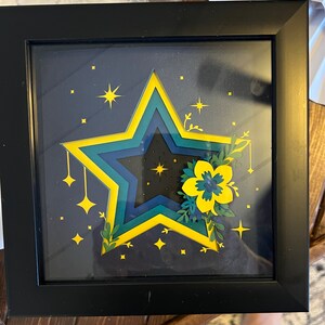 3D Star Shadow Box, Floral Svg, 3D Mandala, Flower Shadow Box, 3D ...