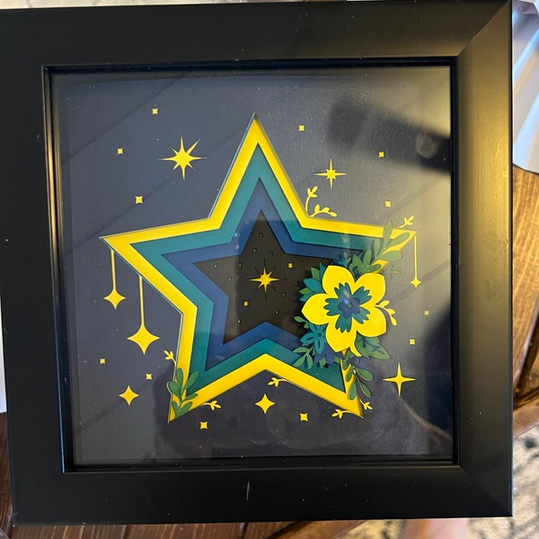 3D Star Shadow Box, Floral Svg, 3D Mandala, Flower Shadow Box, 3D ...