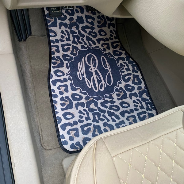 Quatrefoil Pattern Monogrammed Car Mats, New Driver Gift, Cute Car ...