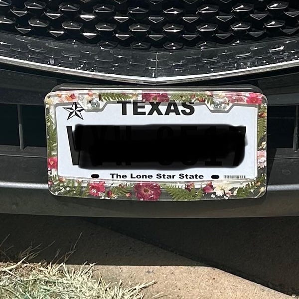 Floral License Plate Frame. Flower License Plate, Custom License Plate ...