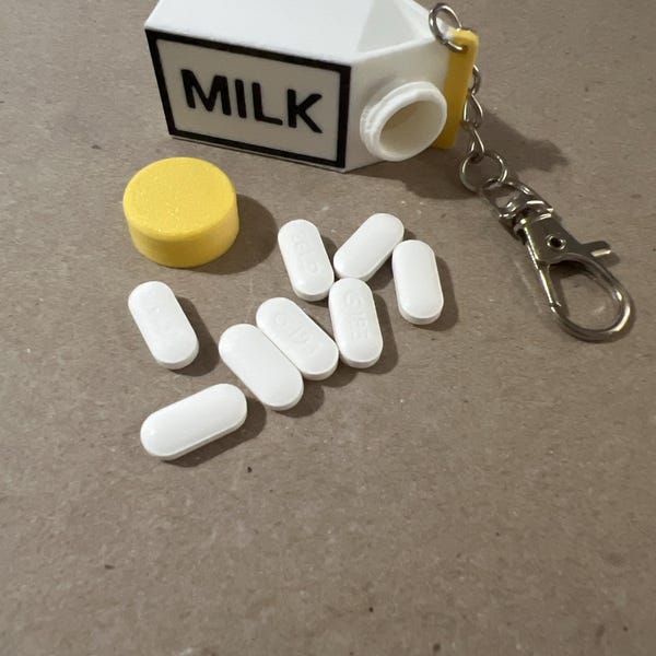 Keychain Lactaid Pill Holder Bottle - Etsy