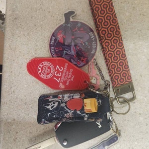 Alt/goth Keychain Wristlet Key Fob Horror Lanyard for Keys Car ...
