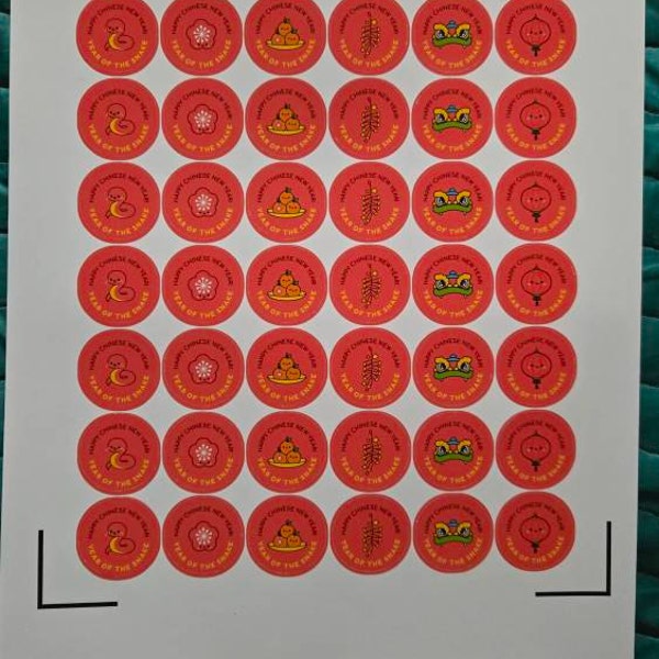2025 Year of Snake Sticker Sheet | Cute Lunar New Year Planner Sticker ...