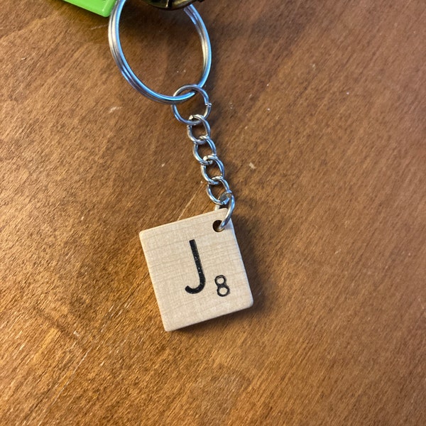 Alphabet Keychain, Scrabble Tile Keychain, Bag Charm, Initial Keychain ...