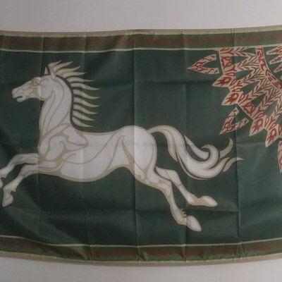 LOTR Rohan Horse Flag 100% Polyester W/ Brass Grommets Indoor / Outdoor ...