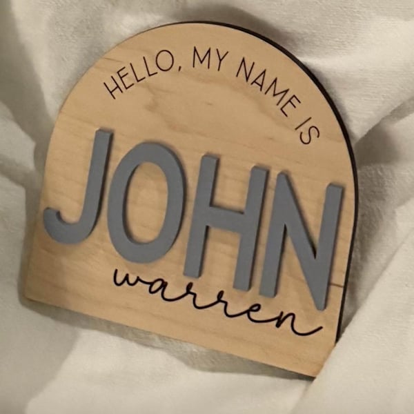 Baby Name Announcement Sign - Hello My Name is Sign - Fresh 48 Photo ...