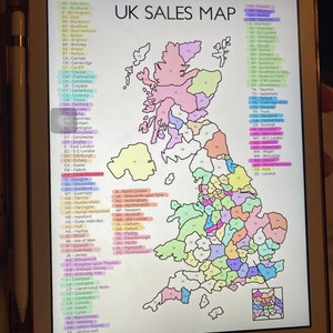 Printable UK Postcode Map, Sales Map, Orders Map, Digital File - Etsy UK