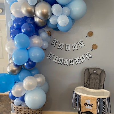 Blue First Birthday Banner, 1st Birthday Boy, First Birthday Banner ...