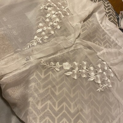 White Flower Patches PAIR White Embroidery Flower Patches/ White Flower ...