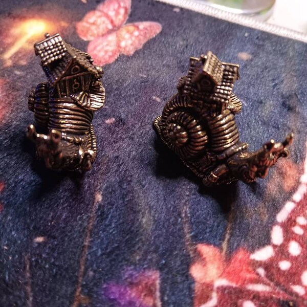 2pcs Retro Creative Brass Domineering Snake Head Keychain Pendant Hand ...