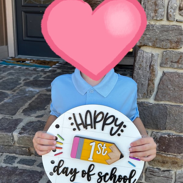 Kids Interchangeable First Day of School Sign, 100th Day of School ...