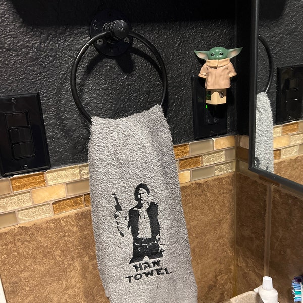 Star Wars Towel, Star Wars Gift, Wash Your Hans Towel, Embroidered ...