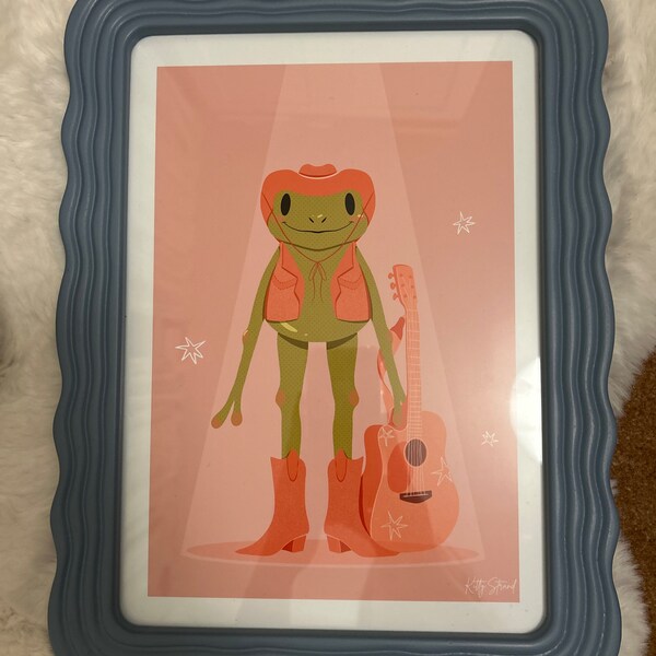 Howdy Partner Frog Art Print Frog Aesthetic Art Print Western Wall Art ...