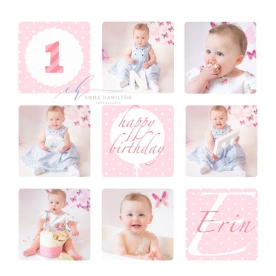 Cake Smash Photo Collage Template, First Birthday, Cake Smash Collage ...
