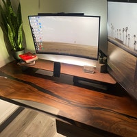 Custom Made Office Desk Epoxy River Desk Waterfall Desk With Epoxy ...