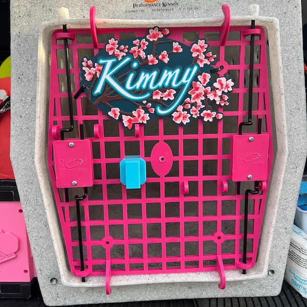 Swirl Personalized Pet Crate Tag, Calligraphic Kennel Name Plate, Art ...