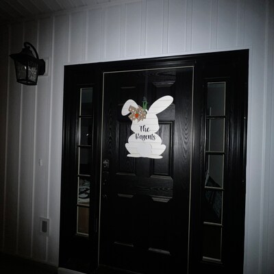 Personalized Large Easter Bunny Front Door Hanger, Happy Easter, Easter ...