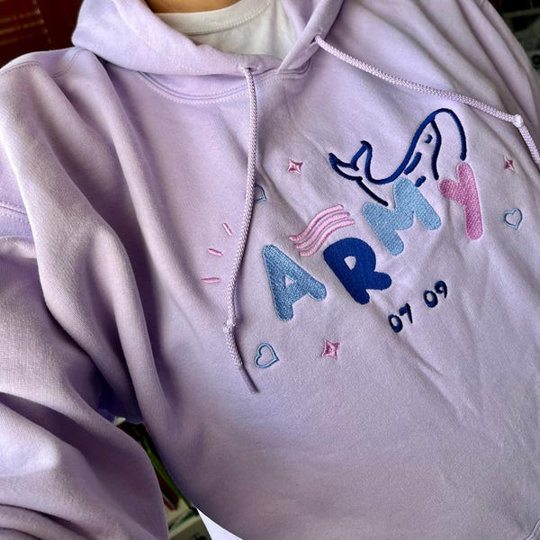 BTS Army Embroidered Sweatshirt, BTS Sweatshirt, Kpop Crewneck, Kpop ...