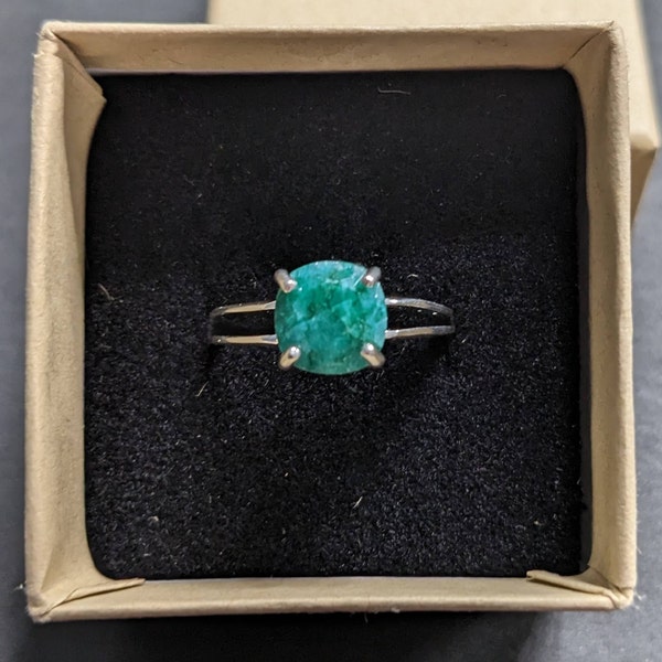 Emerald Double Band Ring, Raw Emerald Double Band Ring, Gold Raw ...