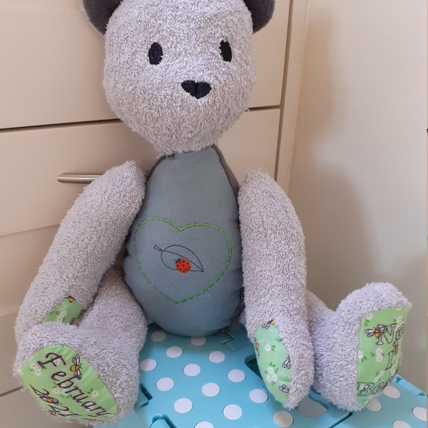 In the Hoop Large Jointed Teddy Bear Memory Bear (10x6) - ITH Machine ...