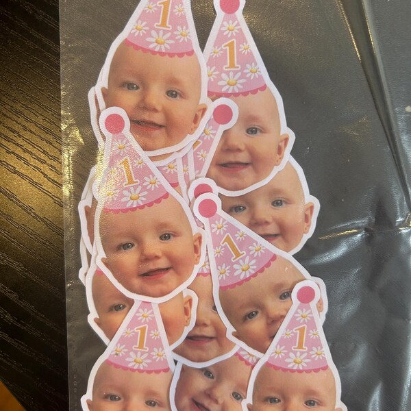 Cupcake Toppers Baby Face, Cupcake Photo ANY AGE, Birthday Decor ...