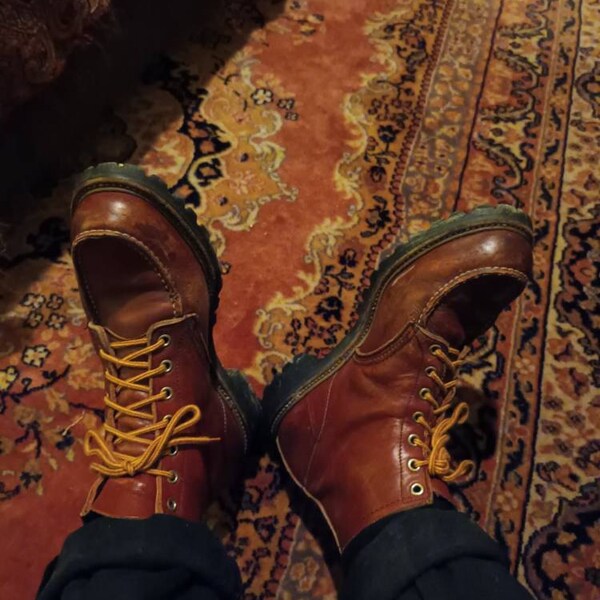 Motoman Vintage Harness Ring Boots Black Moto Riding Square Toe EU 44 ...