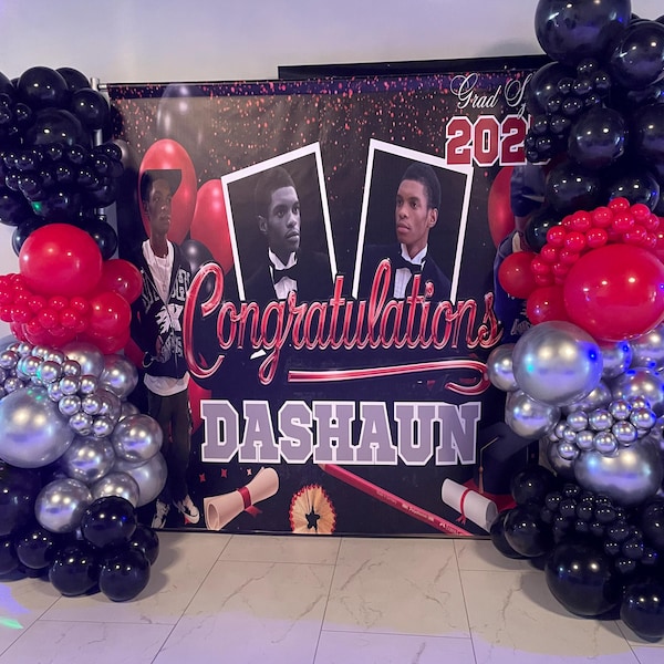 Graduation Backdrop Bundle, 4 Editable Graduate Backdrops, Canva Grad ...