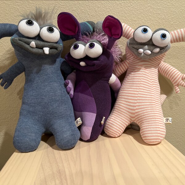 Handmade Cute Plushy, Friendly Monster, Gift Under 40 Dollars, Therapy ...