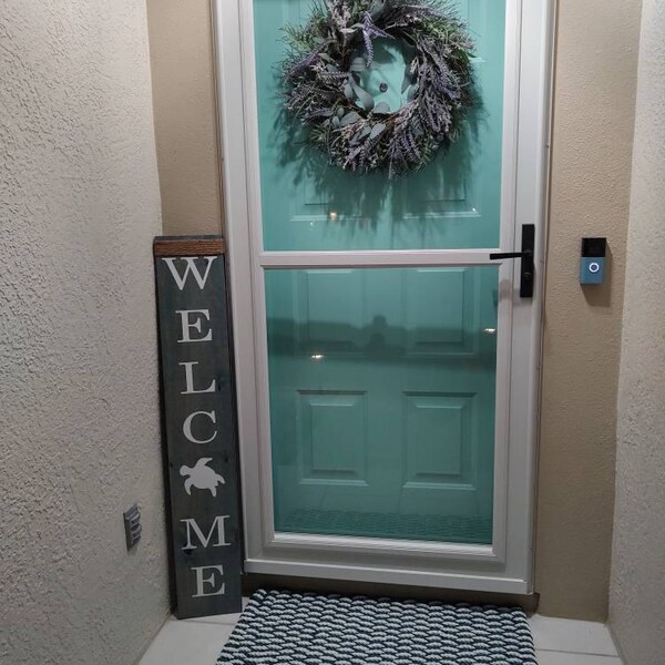 Large Welcome Sign With Turtle - Tortoise Welcome - Wood Sign - Welcome ...