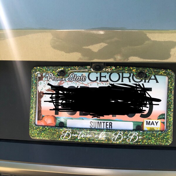 Epoxy Resin License Plate Frame|custom License Plate Frame|red Stones ...