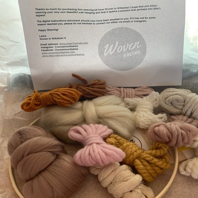 Round Weaving Beginners Kit Woven Wall Hanging Tutorial Fibre Arts ...