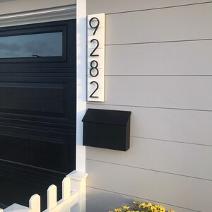 Farmhouse Shiplap House Numbers Address Sign Black House - Etsy