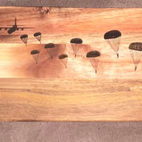 Paratrooper, Static Line, Engraved Cutting/charcuterie Board, Gifts for ...