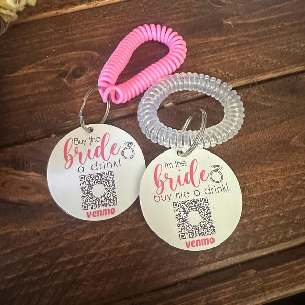 Buy the Bride a Drink, Bachelorette Party Bracelet, Venmo QR Code ...