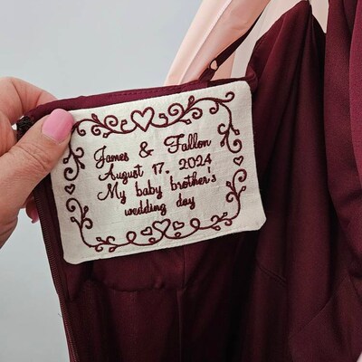 Personalised Wedding Dress Label Something Blue Idea Sentimental Bride ...