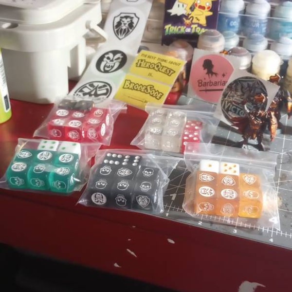 Combat Dice - for Use With Heroquest - Set of 8 - Transparent - Etsy