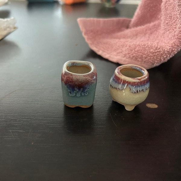 Unique Miniature Vase,tiny Vases,little Glazed Ceramic Pot,tiny Pottery ...