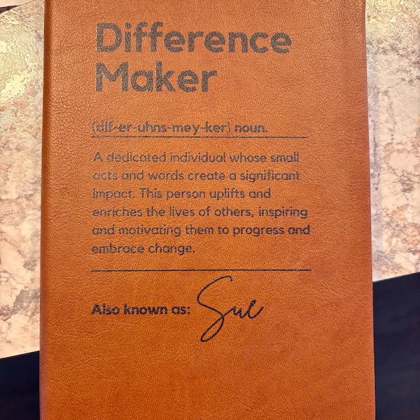 Personalized Difference Maker Journal Custom Difference Maker Gift ...