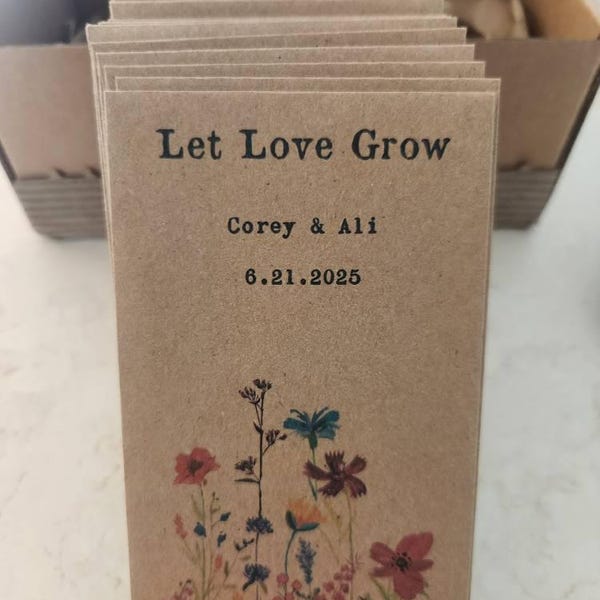 Wildflower Seed Packet Wedding Favors With Seed Included Personalized ...
