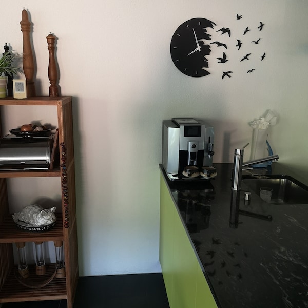 Birds Wall Clock, Bird Flying Clock, Modern Wall Clock Unique ...