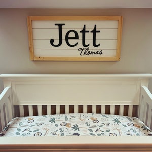 Wood Boy Crib Name Sign, Large Custom Baby Name Sign, Nursery Art Wall ...