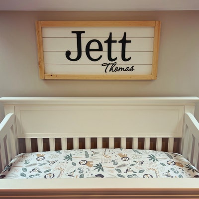 Wood Boy Crib Name Sign, Large Custom Baby Name Sign, Nursery Art Wall ...