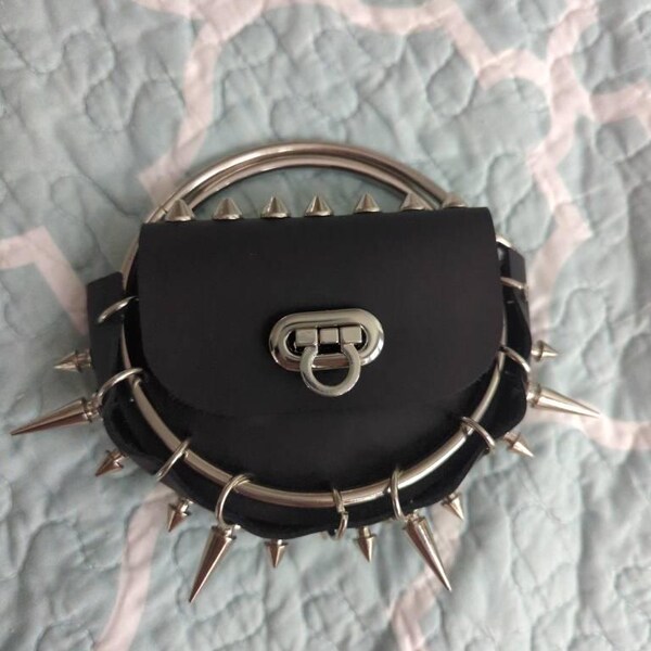 Genuine Leather Alternative Purse With Spikes - Etsy