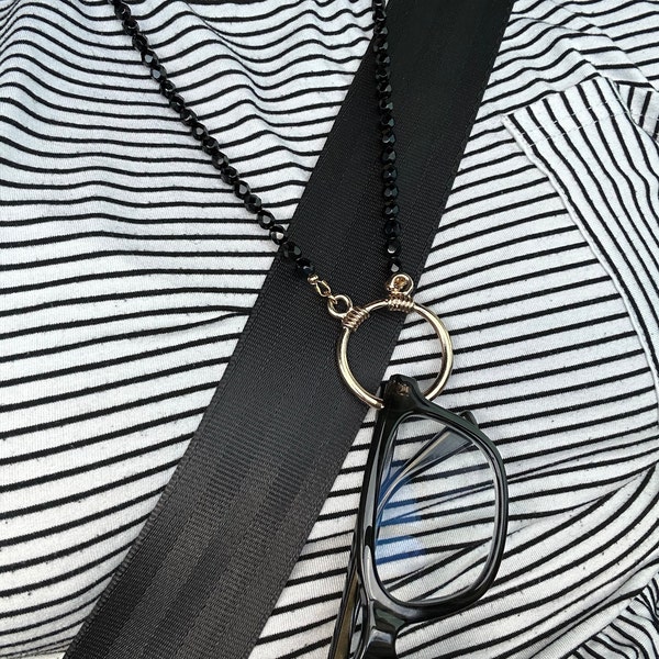 Silver Flower Eyeglass Holder Necklace, Reading Glasses Loop Chain ...