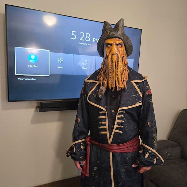 Davy Jones Mask + Crab Claw, Latex Mask, Pirates of the Caribbean, Fan ...