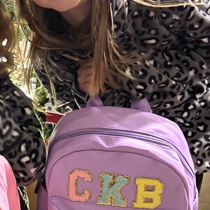 Custom Nylon Mini Backpack With Chenille Letters Personalized Backpack ...