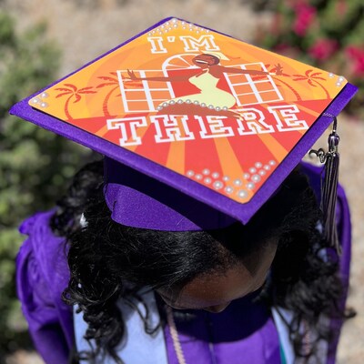 Grad Cap Topper Princess and the Frog Grad Cap I'm There Decorated Grad ...