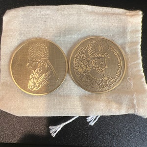 Geometric Haptic Brass Coin EDC Worry Coin Fidget Coin - Etsy