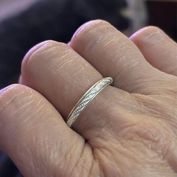 Skinny Lined Fidget Spinner Ring Oxidized 14ga, Anxiety Ring, Adhd ...